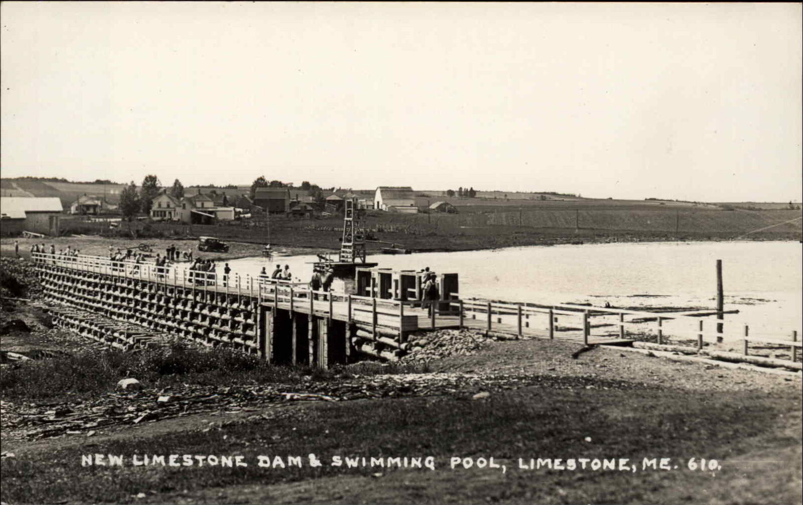 Limestone ME Maine Swimming Pool c1920 Image 1950s-60s RPPC Reissue ...