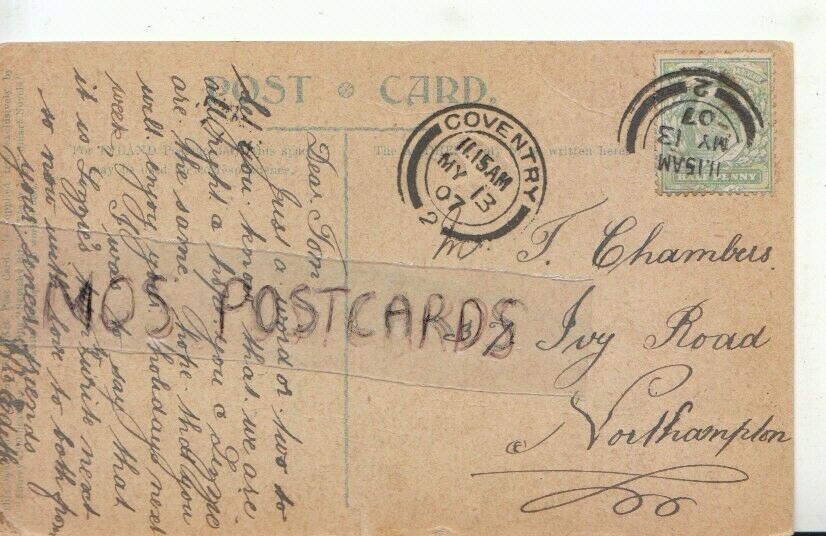 Genealogy Postcard - Tom Chambers - 37 Ivy Road, Northampton - Ref R204 ...