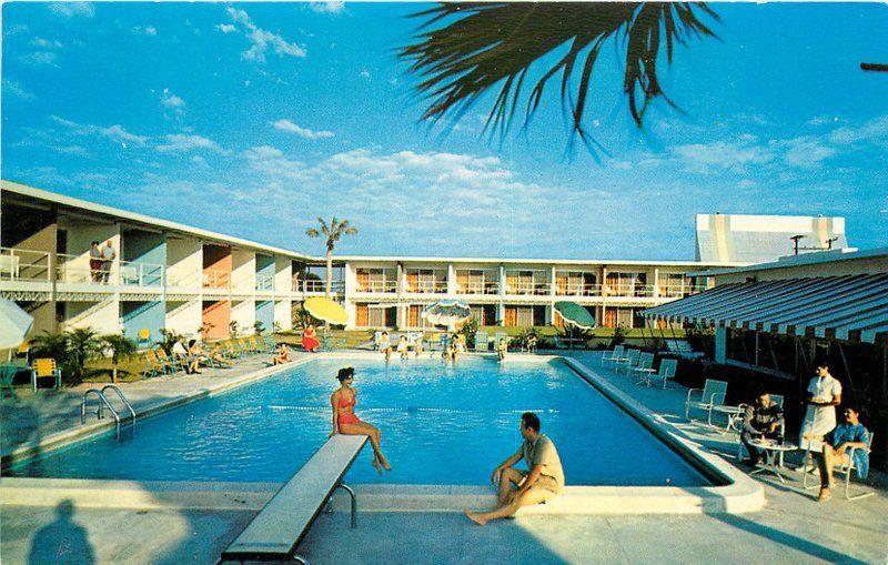 1950s Twilight Motel Swimming Pool Roadside Palmetto Florida Horizon ...