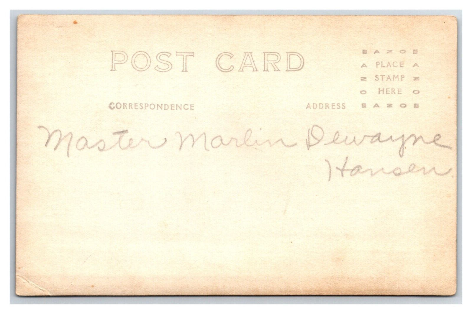 RPPC Adorable Child Named Subject Marlin Dwayne Hanson Studio View ...