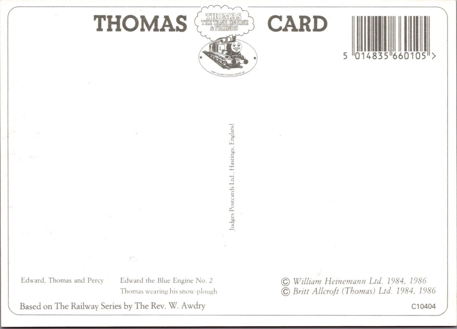 Children's TV Postcard - Thomas The Tank Engine and Friends Animation ...