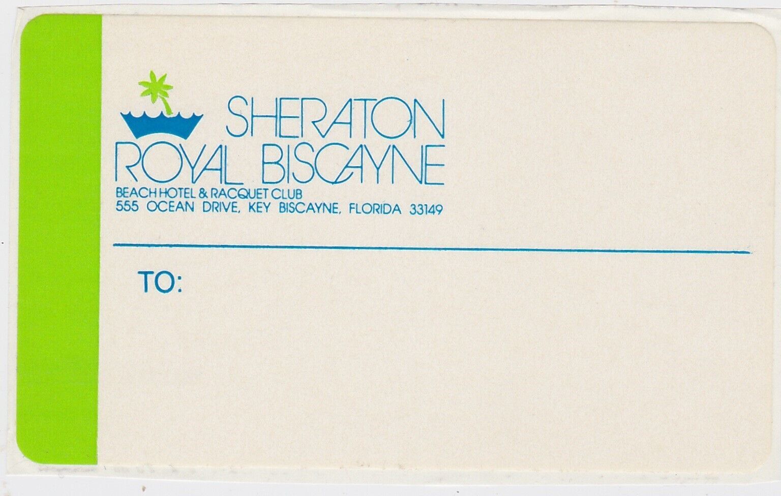 Florida Key Biscayne Sheraton Royal Biscayne Vintage Luggage Label ...