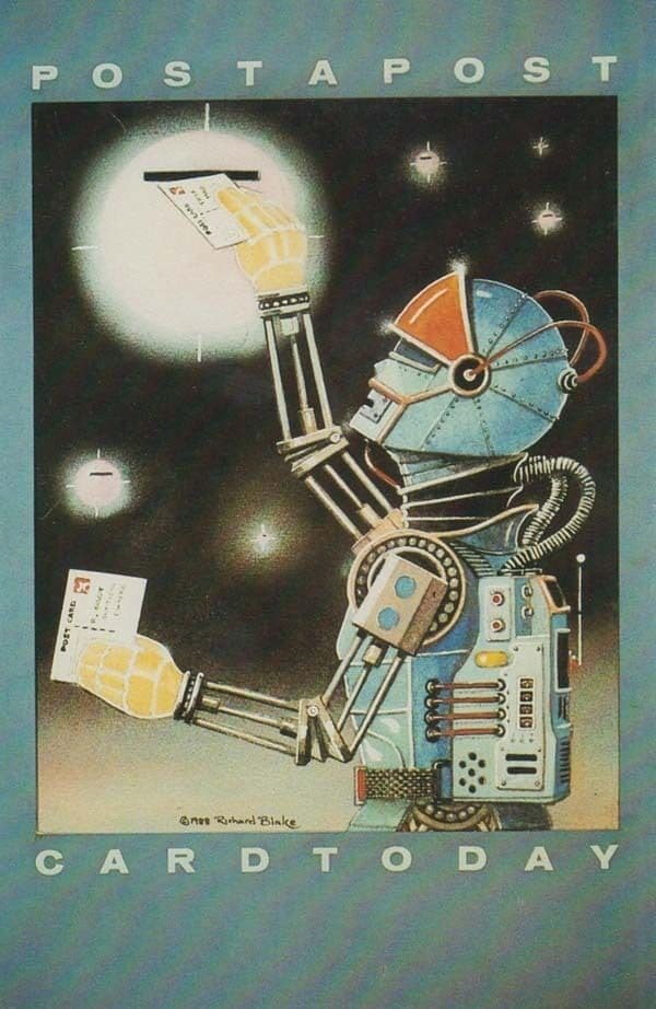Royal Mail Post A Card Today Spaceman Sci Fi Space Advertising Poster ...