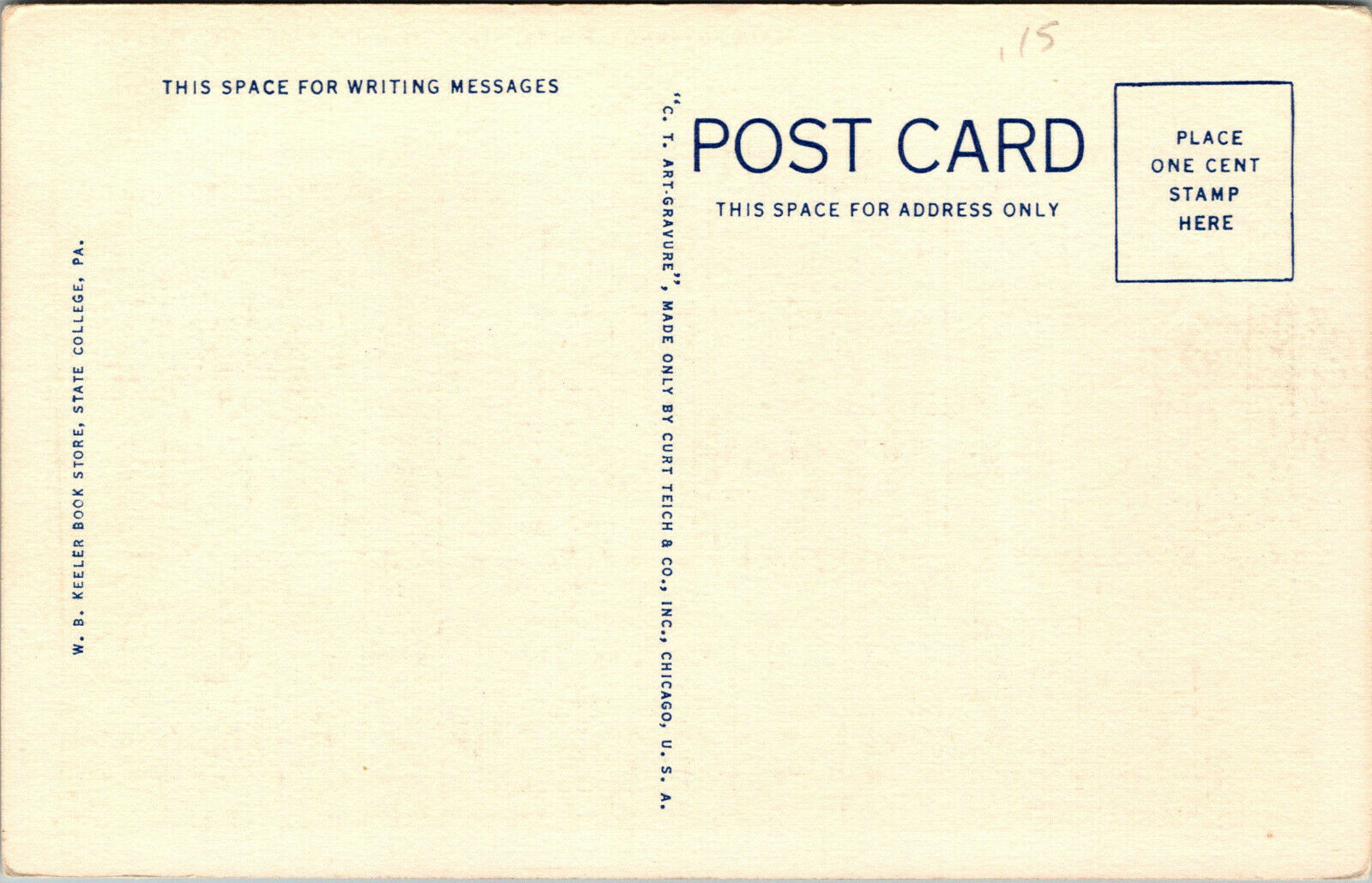 Vtg 1930's Main Entrance Penna State College Pennsylvania PA Linen ...