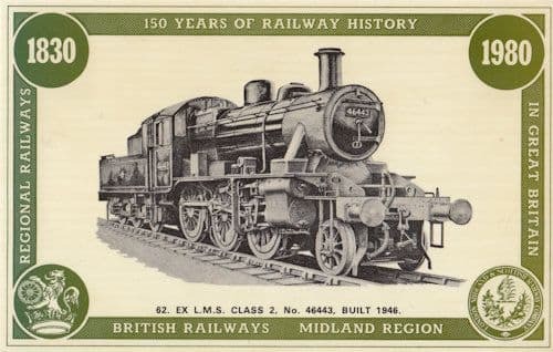 LMS Class 2 46443 Train British Railways Midland Region Postcard ...