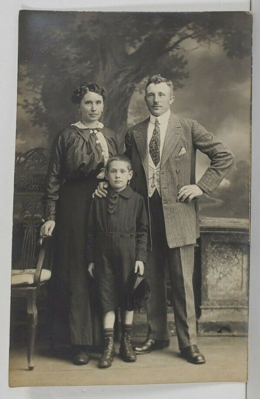 RPPC Early 1900s Family Portrait Darling young boy Handsome Father ...