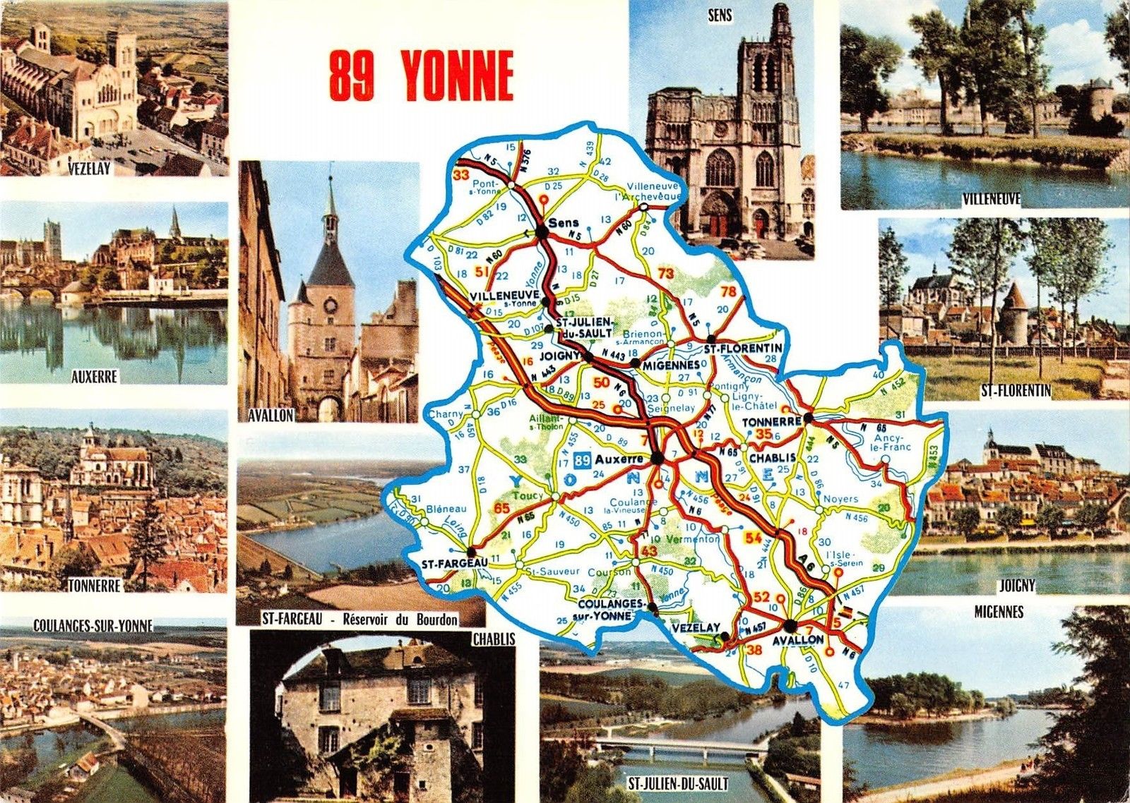 BR49790 yonne map cartes geographiques France | Europe - France - Other ...