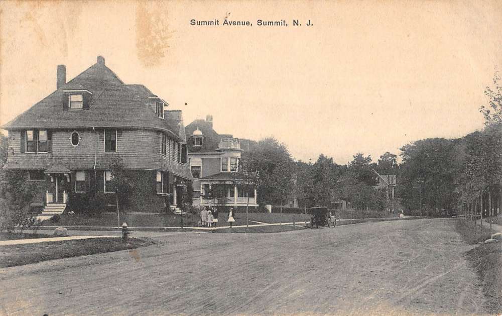 Summit New Jersey Avenue Street Scene Historic Bldgs Antique Postcard ...