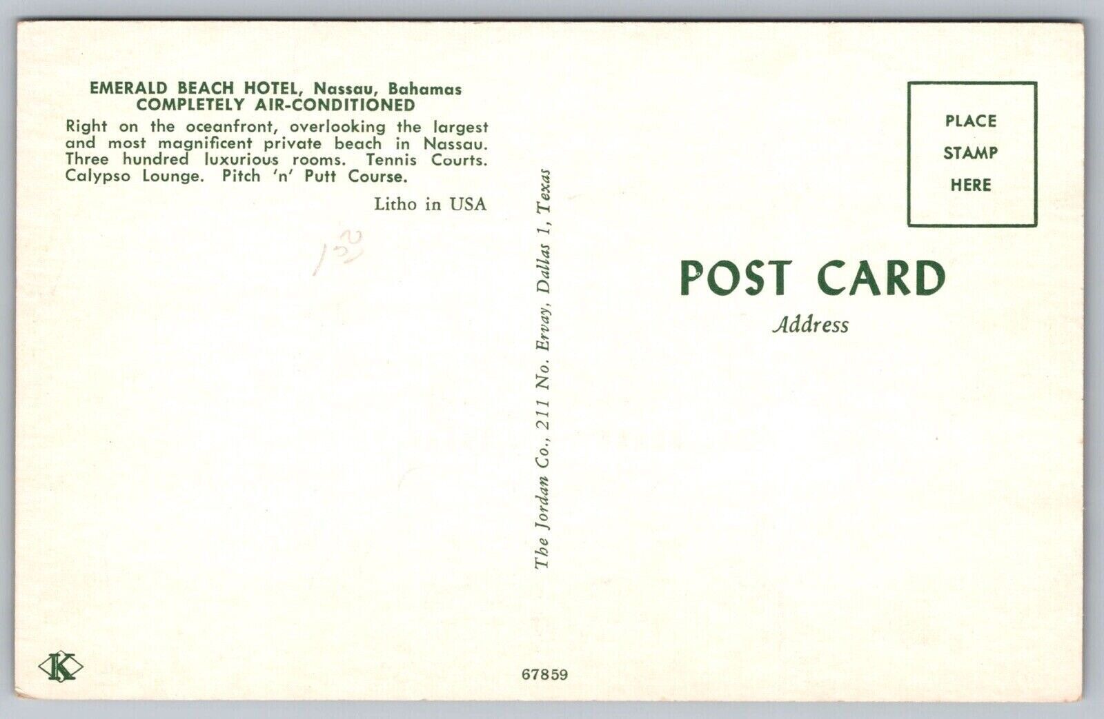 Nassau Bahamas Emerald Beach Hotel Scenic Birds Eye View Chrome ...