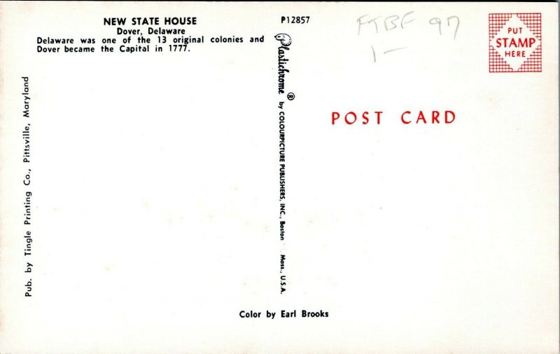 Dover Delaware Postcard 1950s New State House Chrome LJ | United States ...