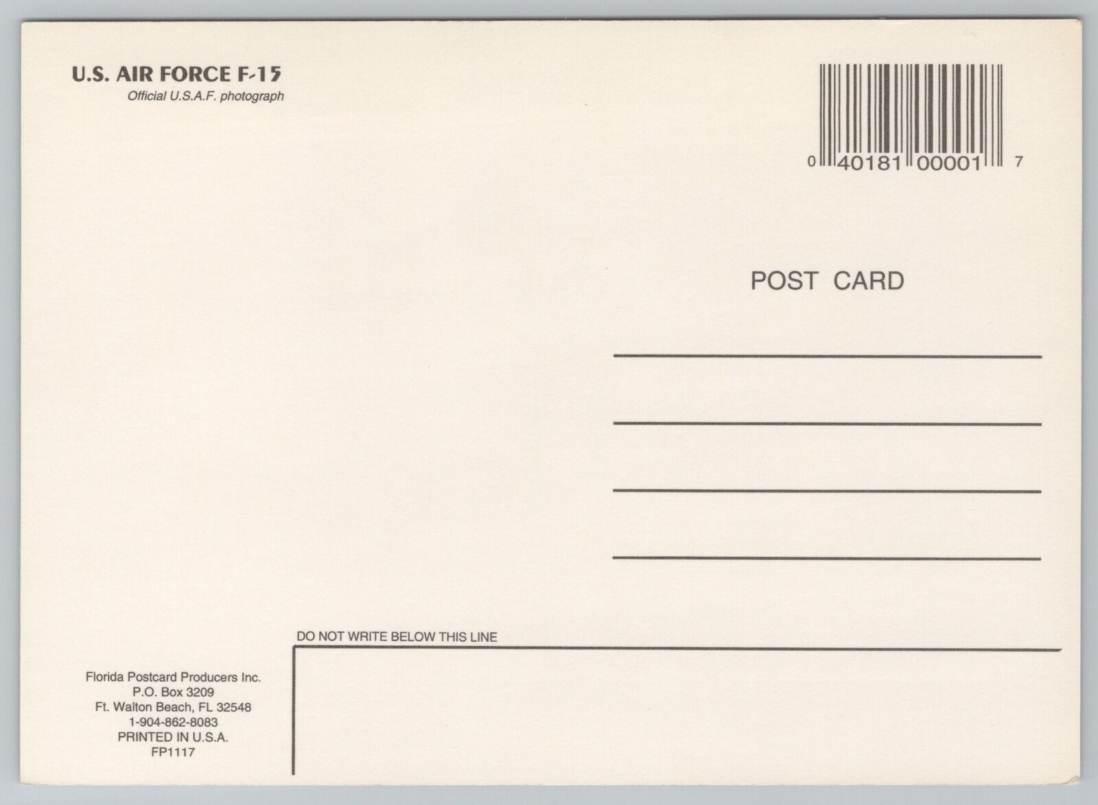 Military~US Air Force F-15 In Air~Continental Postcard | United States ...