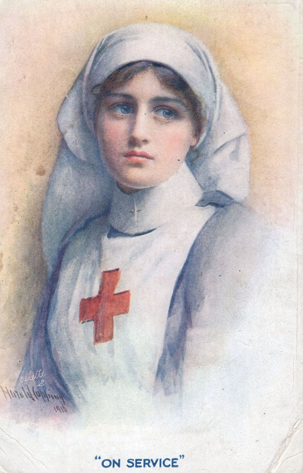 Red Cross Nurse On WW1 Military Service Old War Postcard | Topics ...