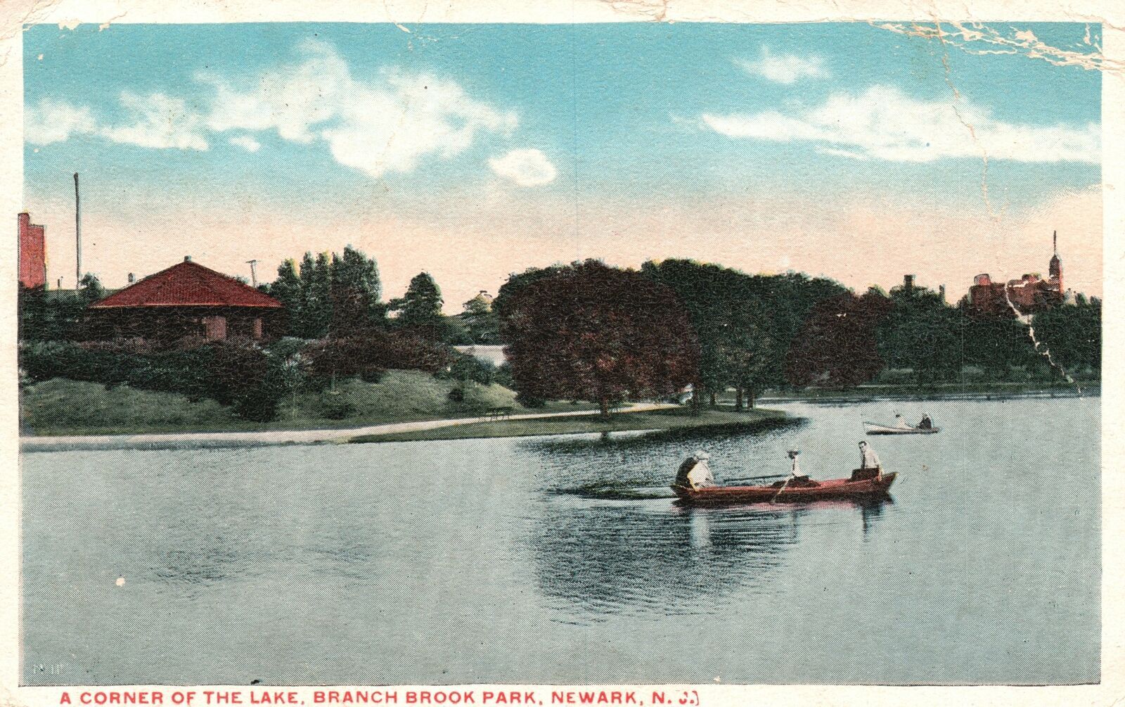 Newark New Jersey-NJ, 1922 Lake Branch Brook Park Boats Vintage ...