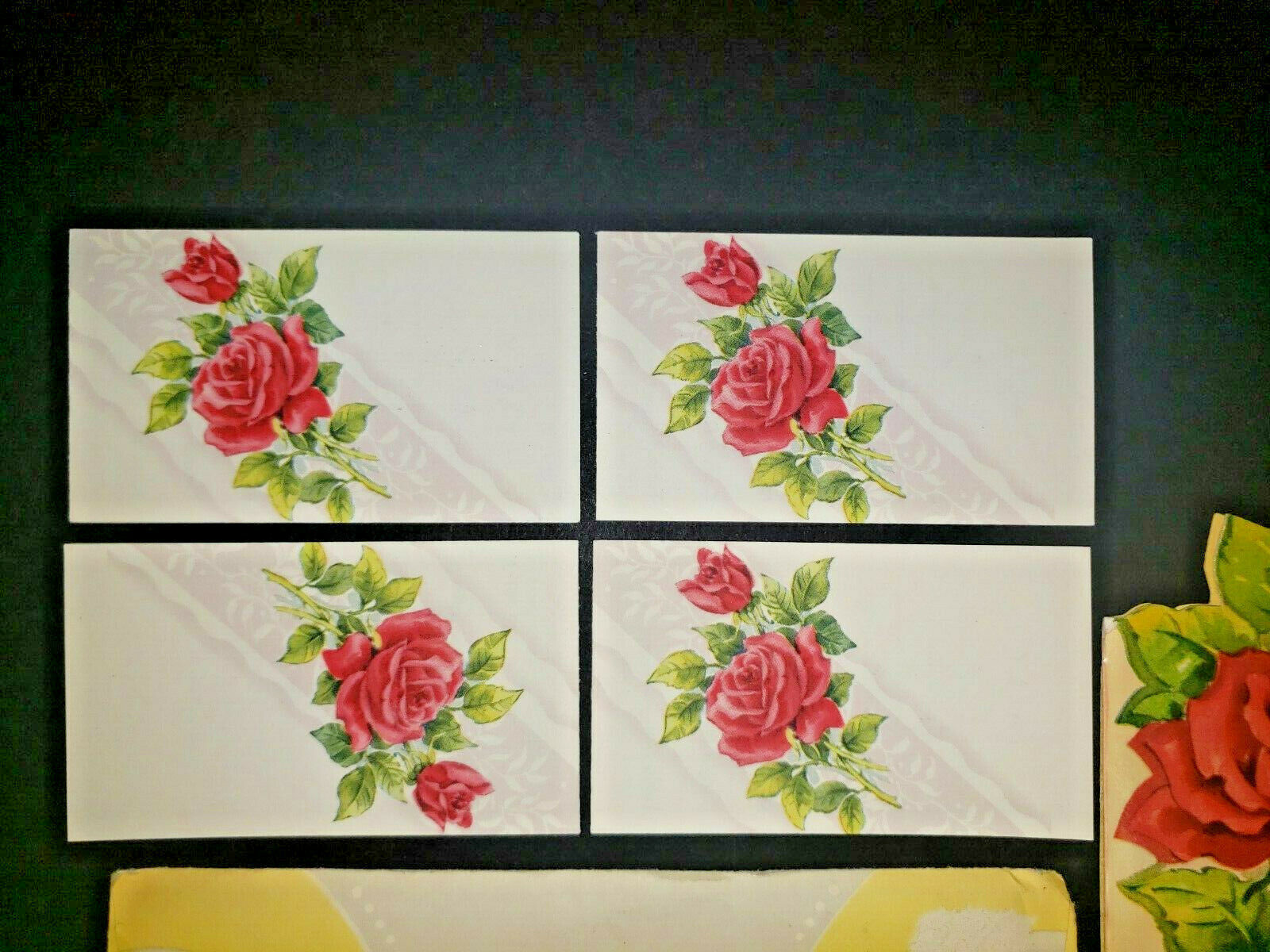 Vintage Roses Bridge Tally Score Card Smith's Flowers Bakersfield CA ...