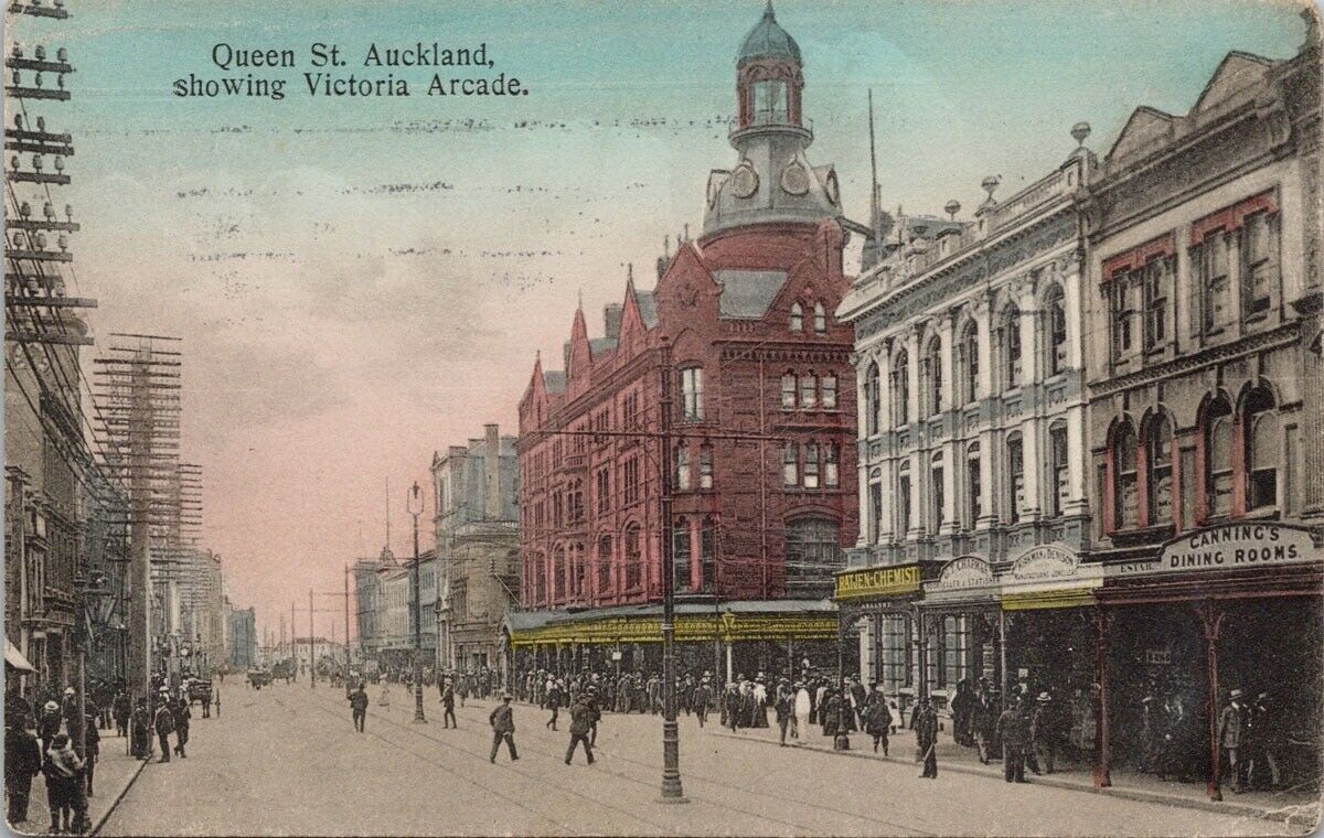 Queen Street Auckland New Zealand Victoria Arcade W&A Series Postcard ...