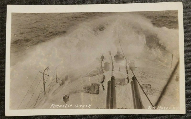 Vintage US Navy Guns Forecastle Awash RPPC | United States - Other ...