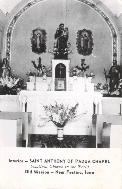 Vtg 1960s RPPC St. Anthony Padua Chapel Smallest Church in World New ...