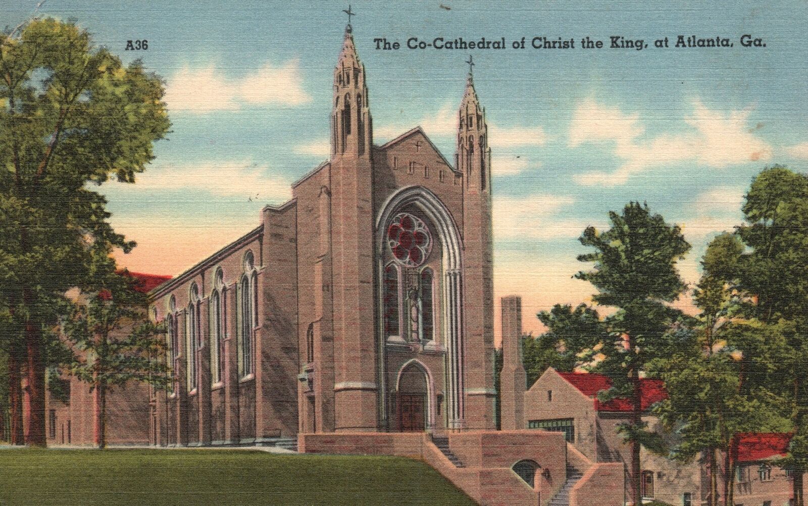 Vintage Postcard 1953 The Co-Cathedral of Christ the King Atlanta ...