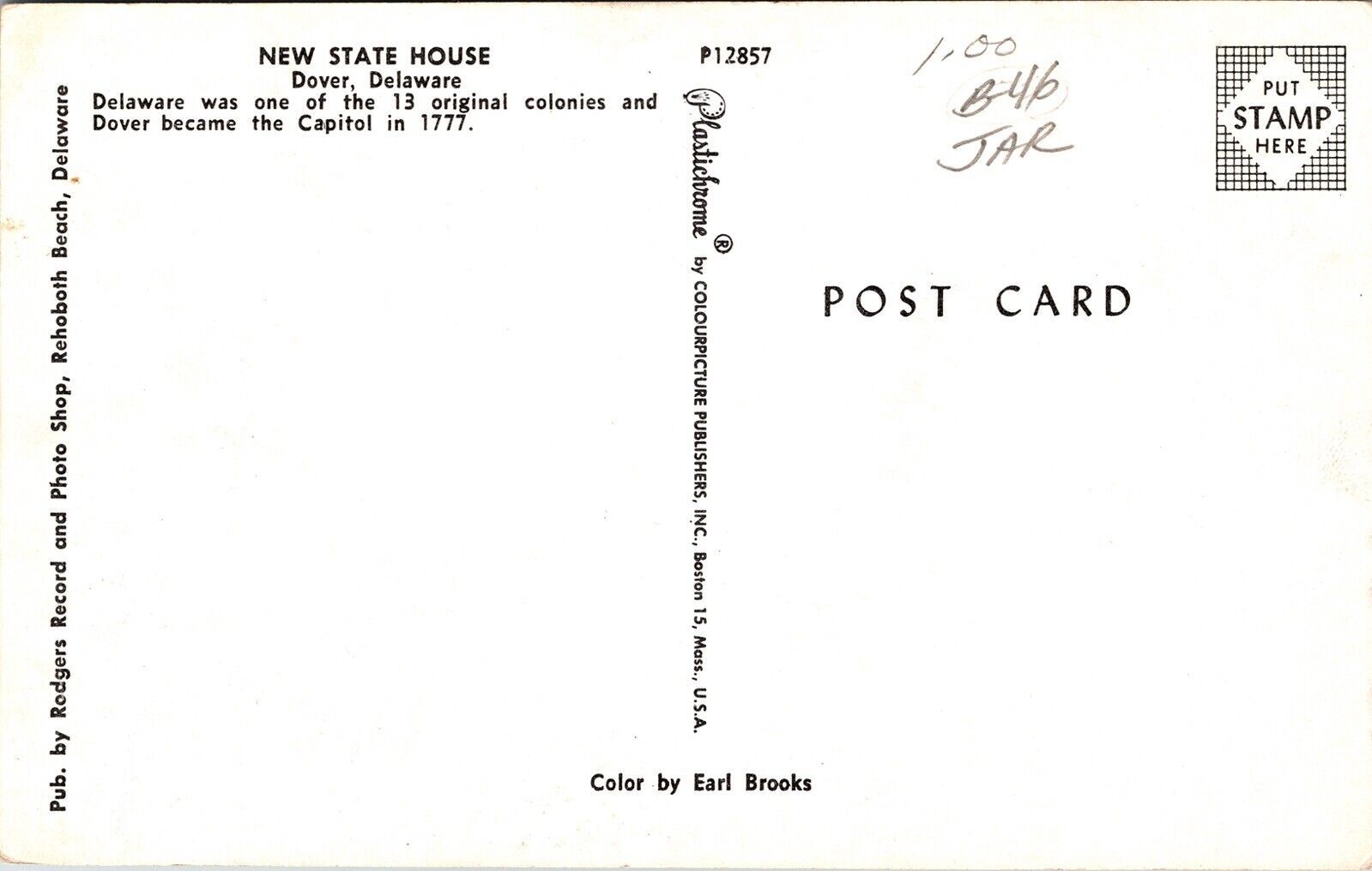 New State House Dover Delaware DE Old Cars Postcard VTG UNP ...