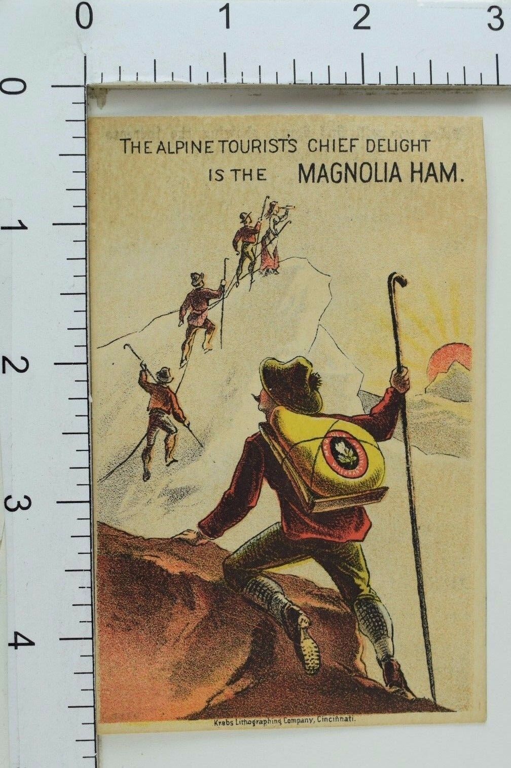Victorian Trade Card Magnolia Ham Alpine Mountain Climbers Snow Sun F66 ...