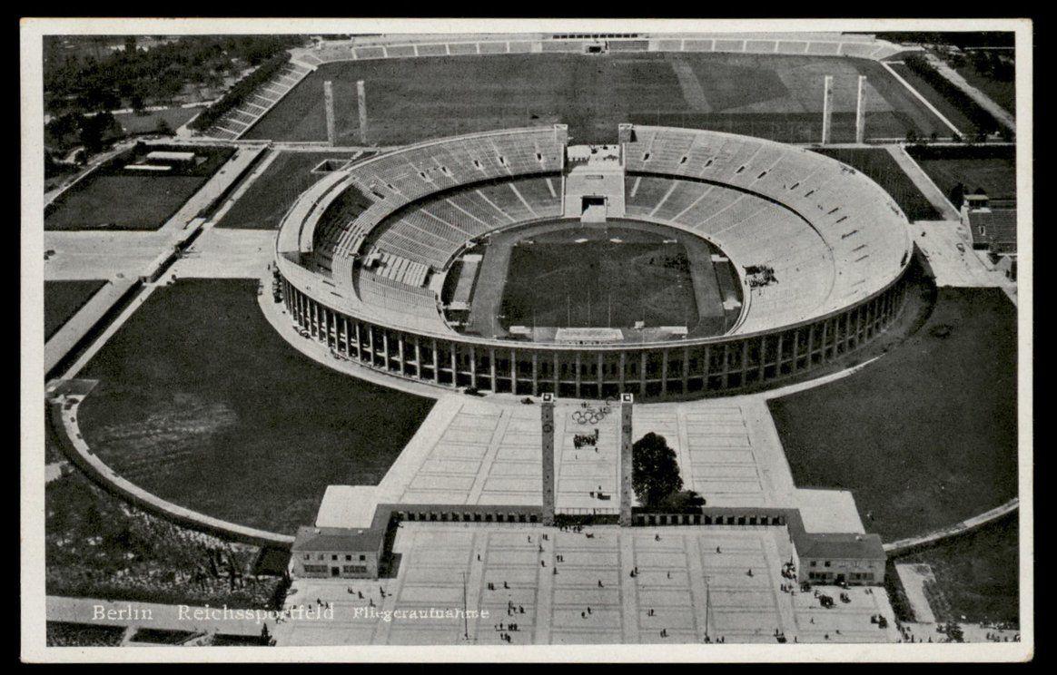 Germany 1936 Olympics Berlin Reichssportfeld Stadium Soccer Card USED ...