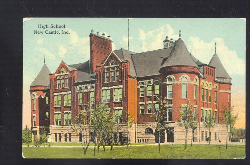 New Castle Indiana High School Building Vintage Postcard 1913 | United ...