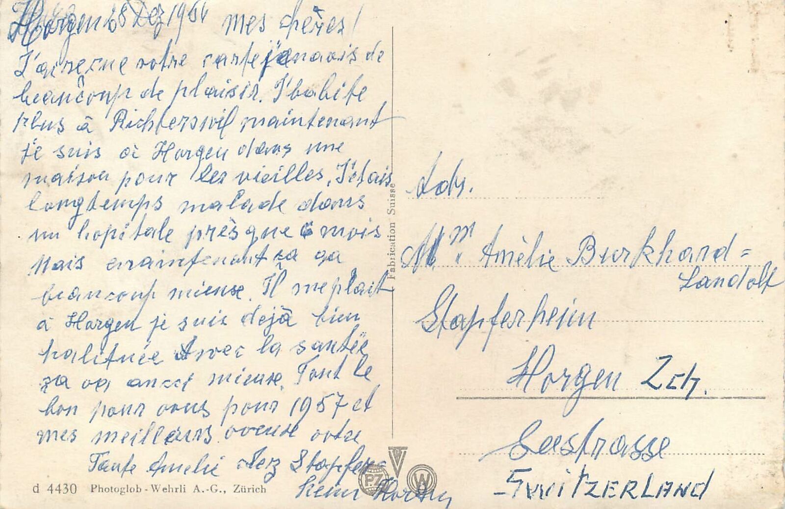 Postcard Switzerland Zurich-See area map souvenir | Europe ...