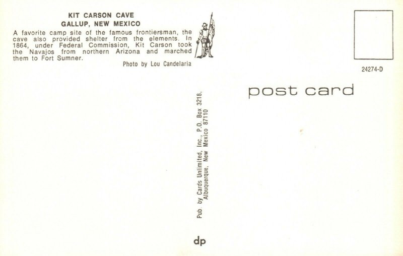 Vintage Postcard Kit Carson Cave Gallup New Mexico Camp Site ...