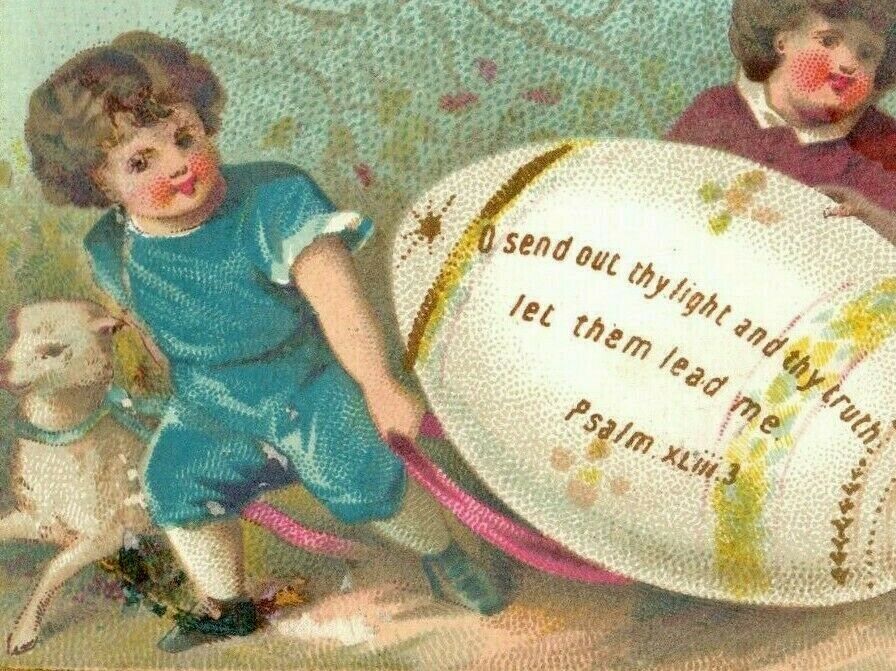 1880's-90's Victorian Easter Cards Giant Eggs Children Lamb Lot Of 3 ...