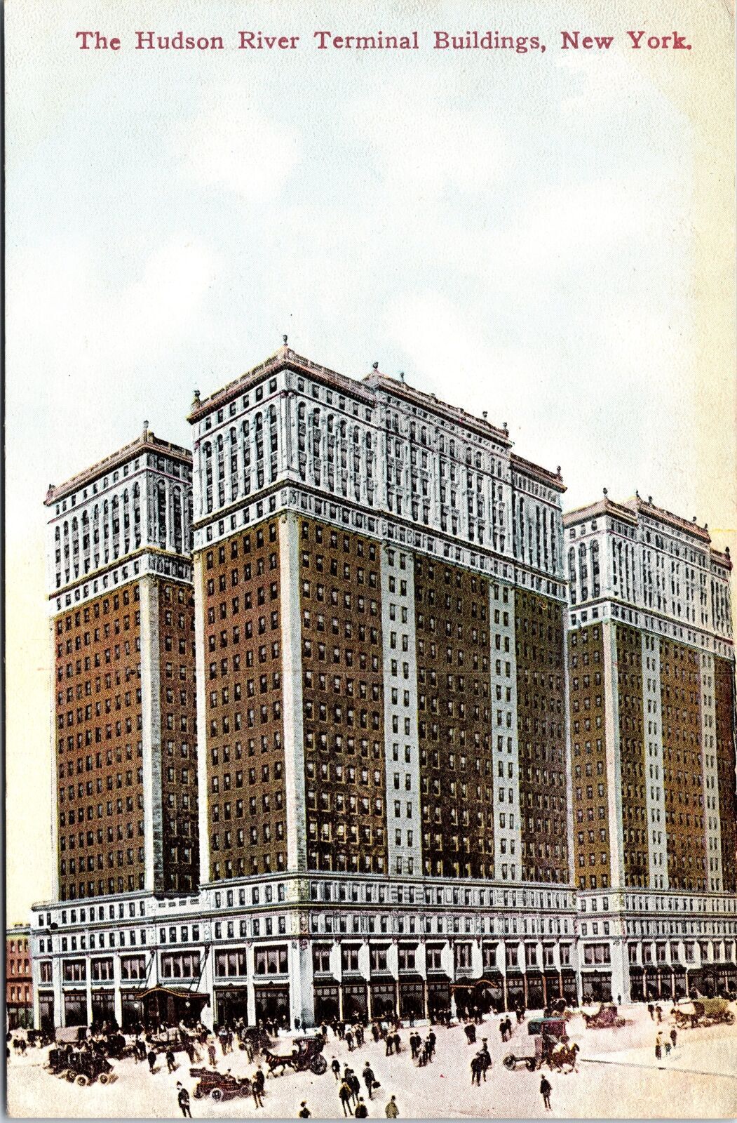 Vintage Postcard the Hudson River Terminal Buildings Street Scene NYC C ...