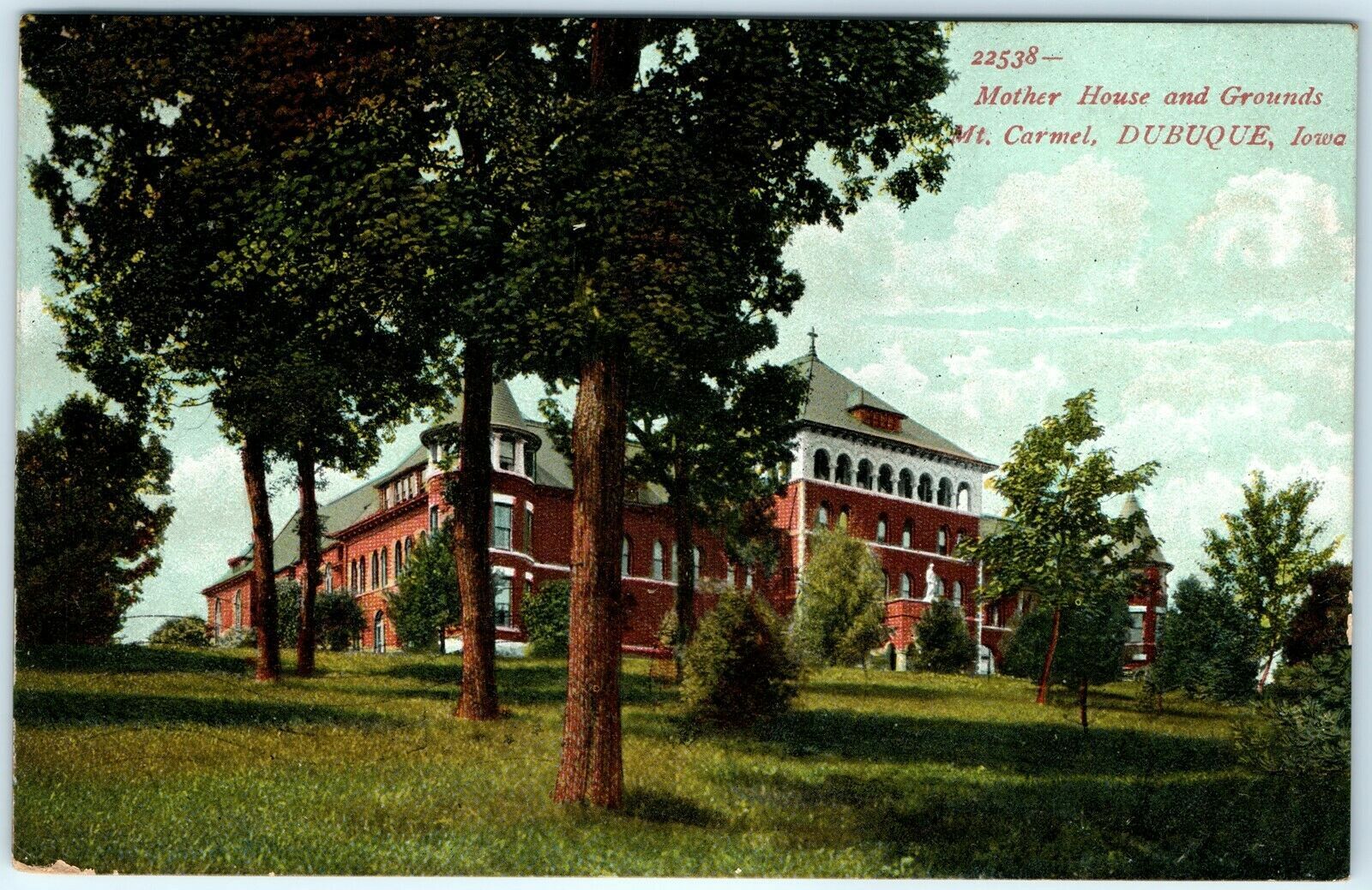 1908 Dubuque, IA Mt Carmel Mother House Grounds Litho Photo Postcard ...