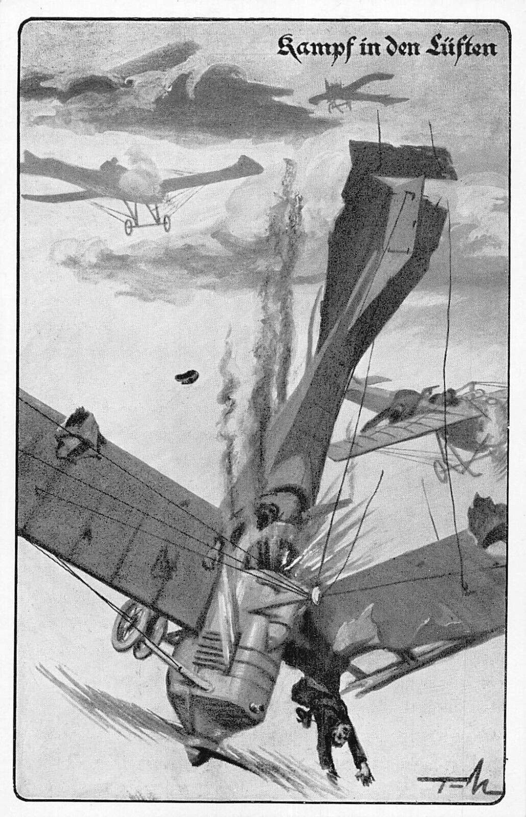 L018 Germany Air Fleet WWI battle in the sky aircraft vintage postcard ...
