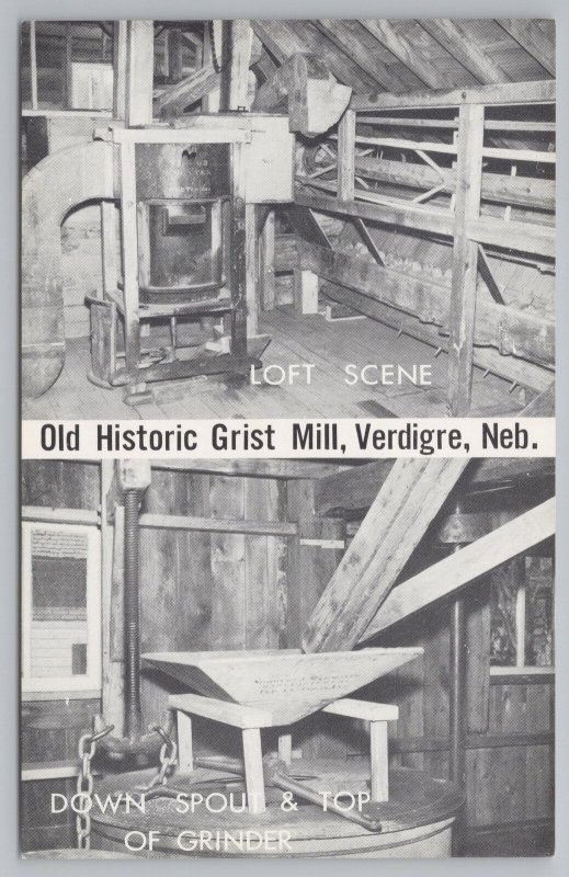 Verdigre NE~Old Historic Grist Mill Down Spout & Grinder B&W~Vintage ...