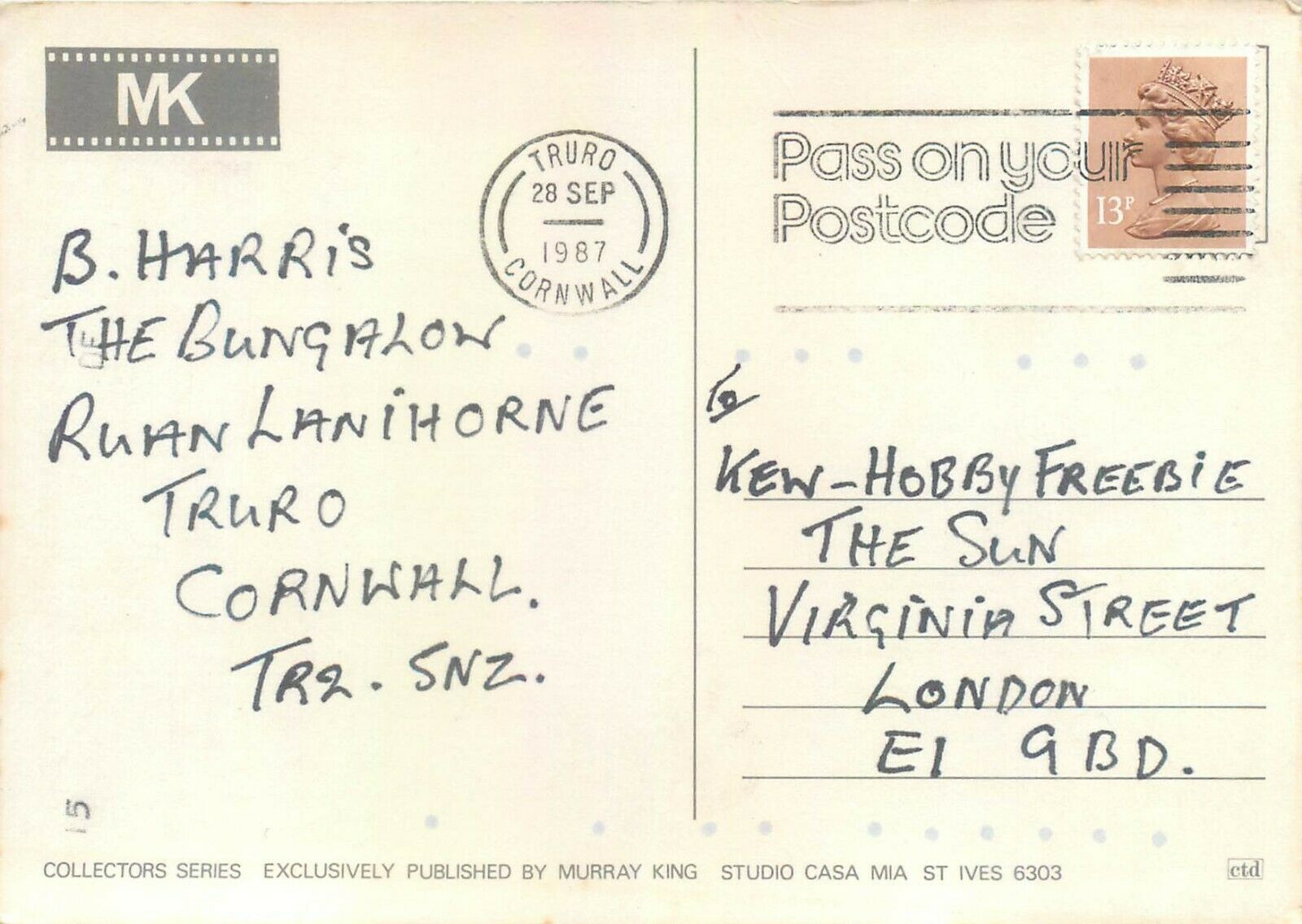 Cornwall the country of Hidden Treasure ship map postcard | Europe ...