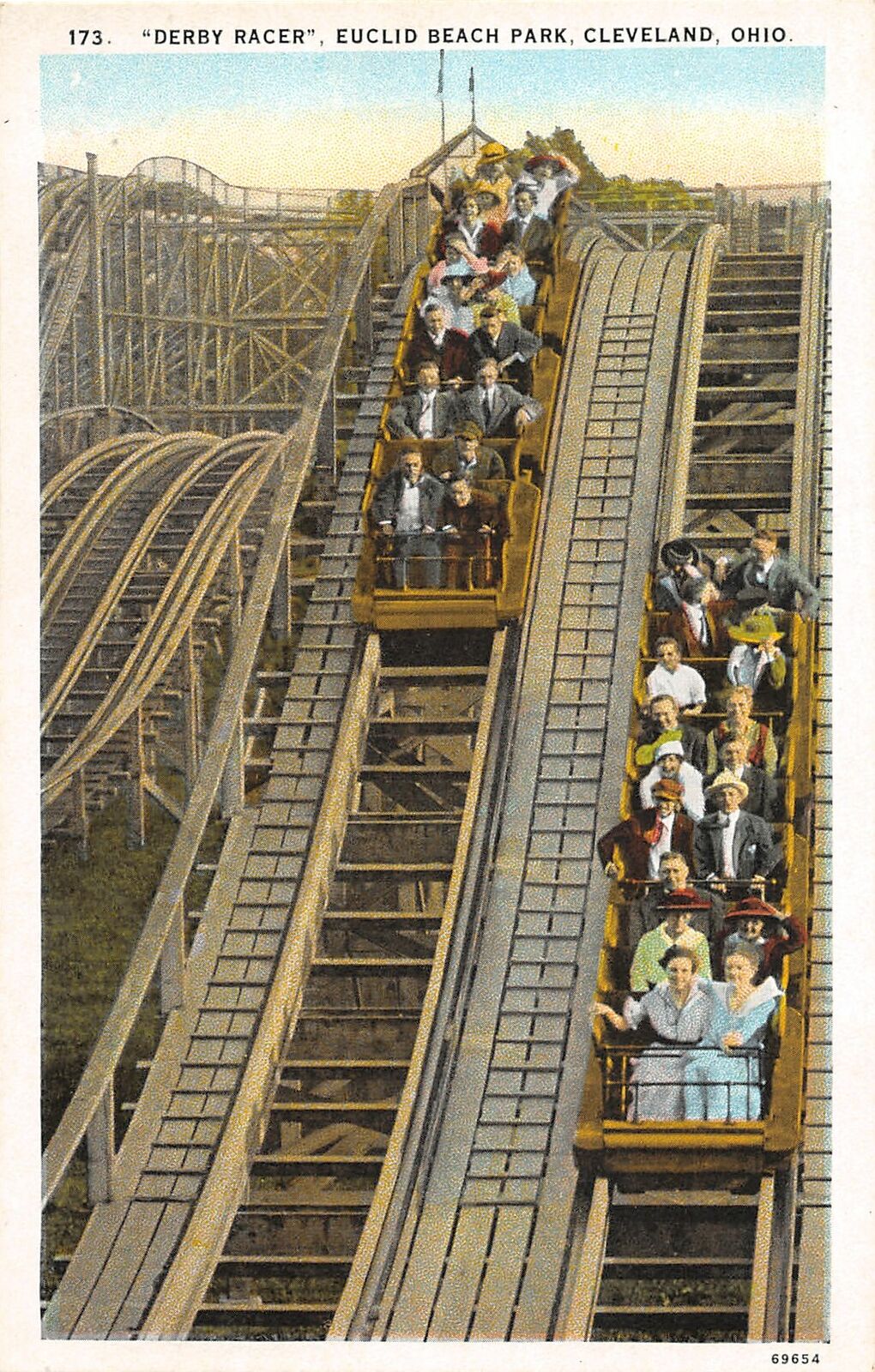 F68/ Euclid Beach Amusement Park Cleveland Ohio Postcard Roller Coaster ...