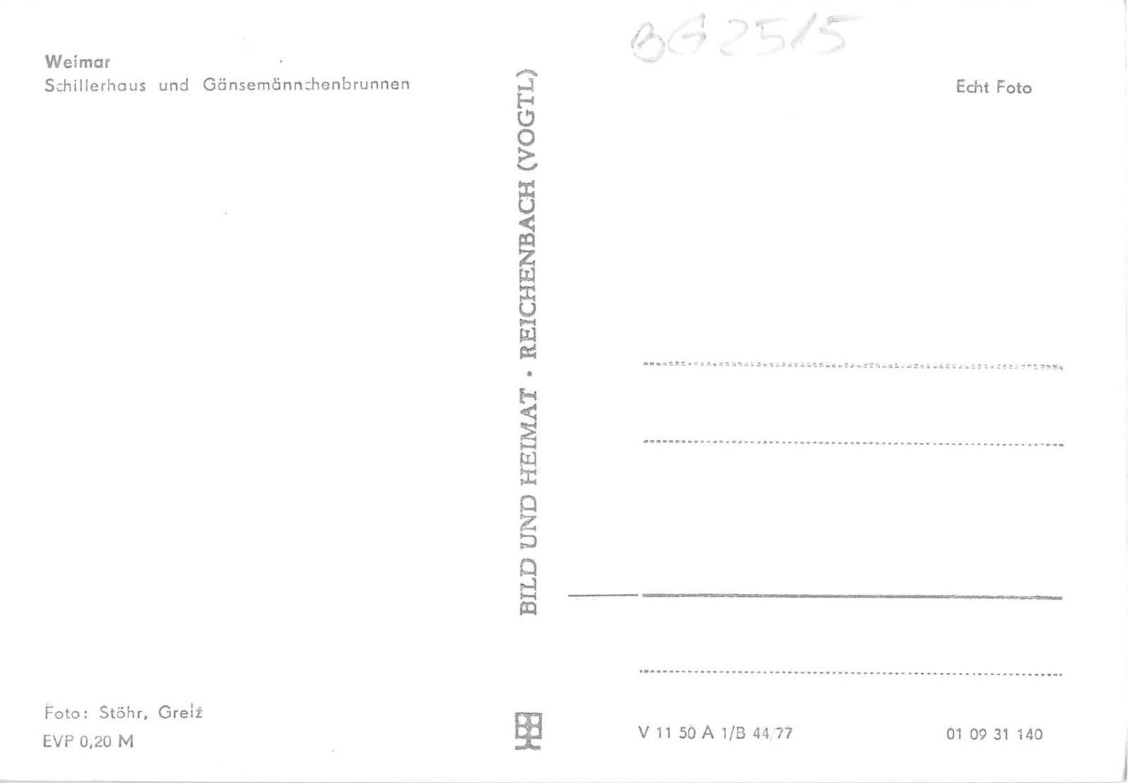 BG2515 schillerhaus und gansemannchenbrunnen weimar CPSM 14x9.5cm ... BG2515 schillerhaus und gansemannchenbrunnen weimar CPSM 14x9.5cm ...