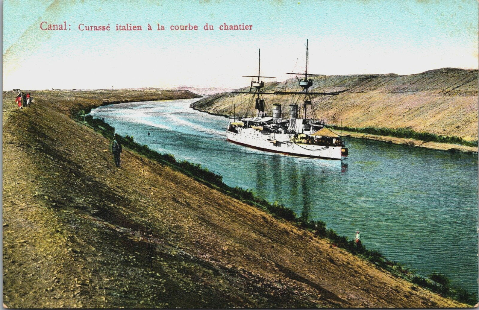 Egypt Canal Curassé italien à la courbe du chantier Vintage Postcard ...
