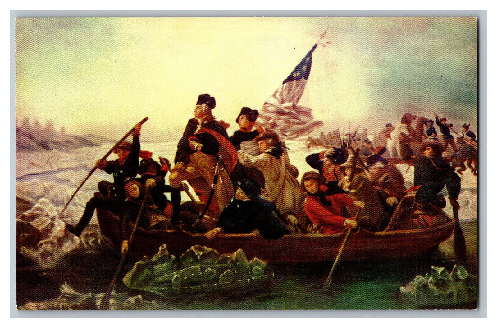Postcard PA Washington Crossing The Delaware 1776 Painting By Emanuel ...