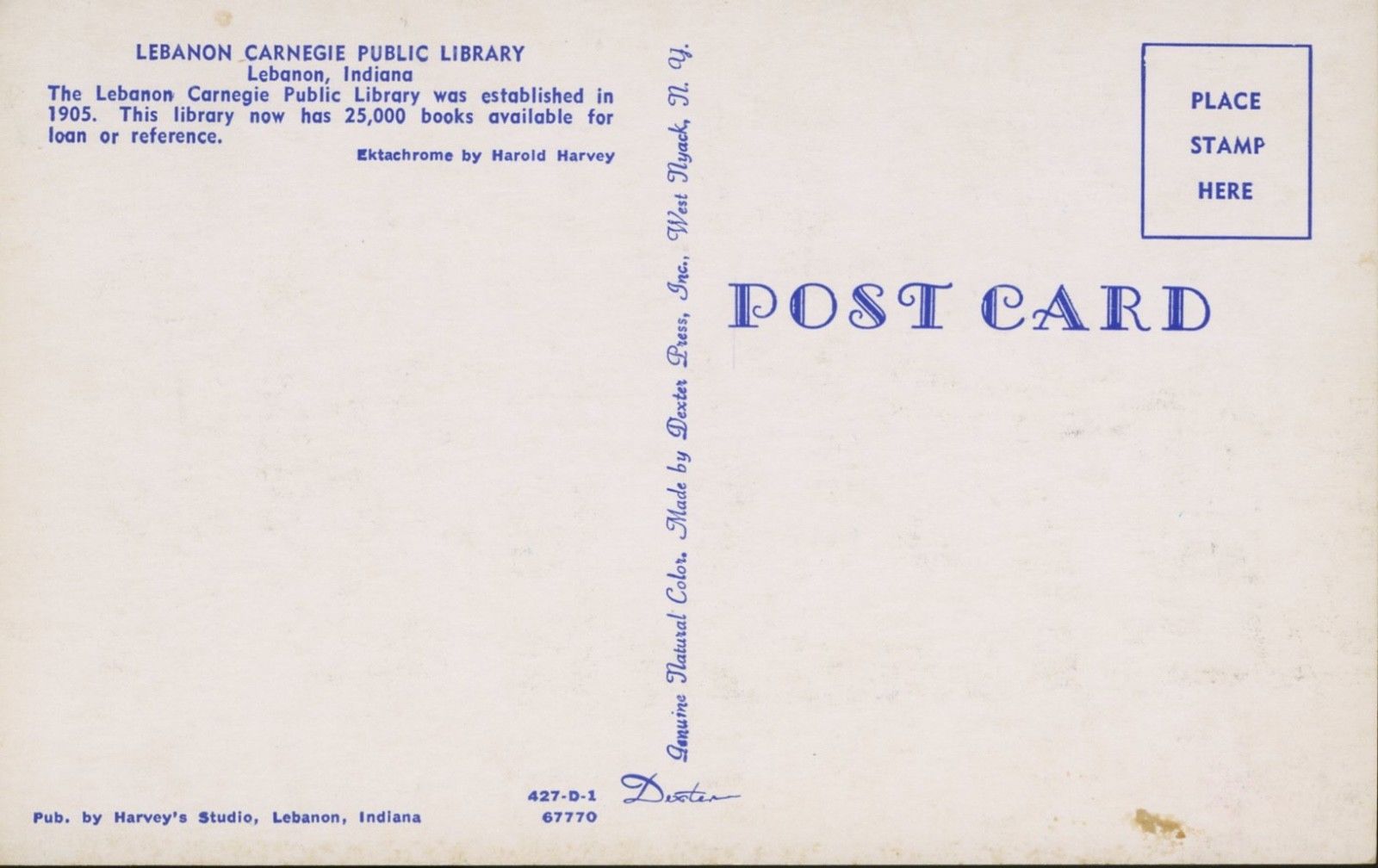 Lebanon IN Indiana Lebanon Carnegie Public Library Harold Harvey ...