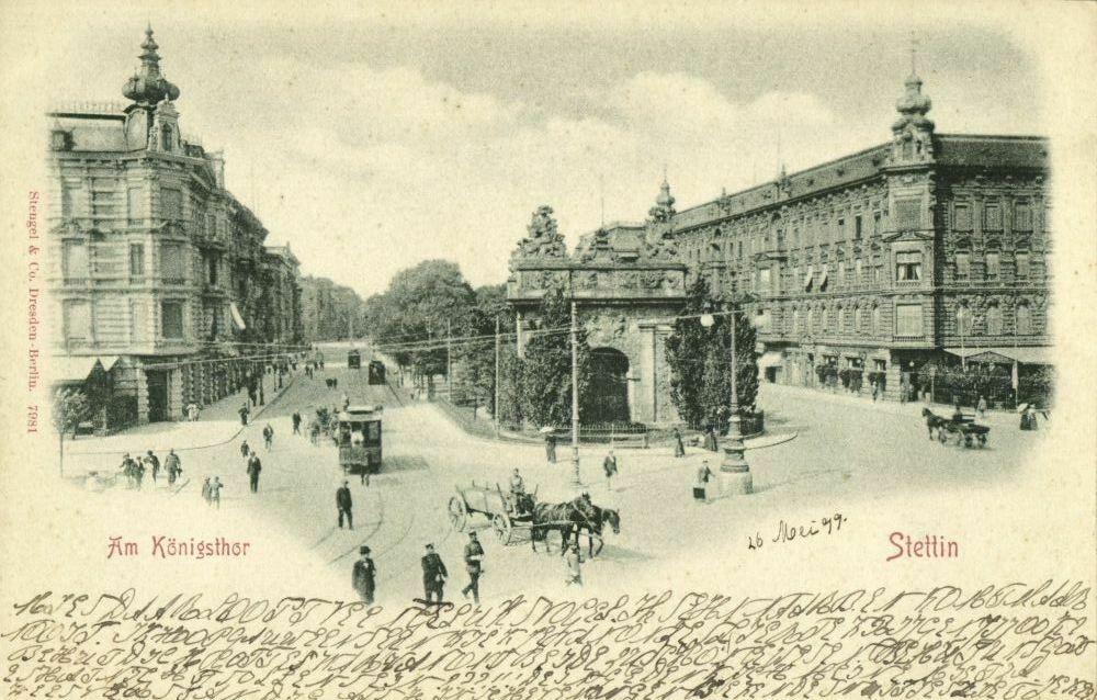 poland, SZCZECIN STETTIN, Am Königsthor, Tram (1899) Postcard | Europe ...