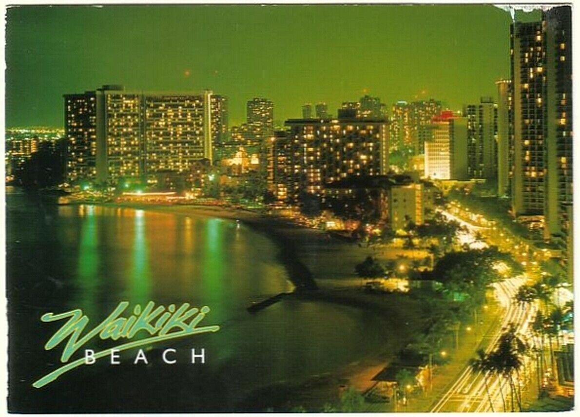 Waikiki Beach In The Early Evening, Hawaii, 1995 Chrome Postcard ...
