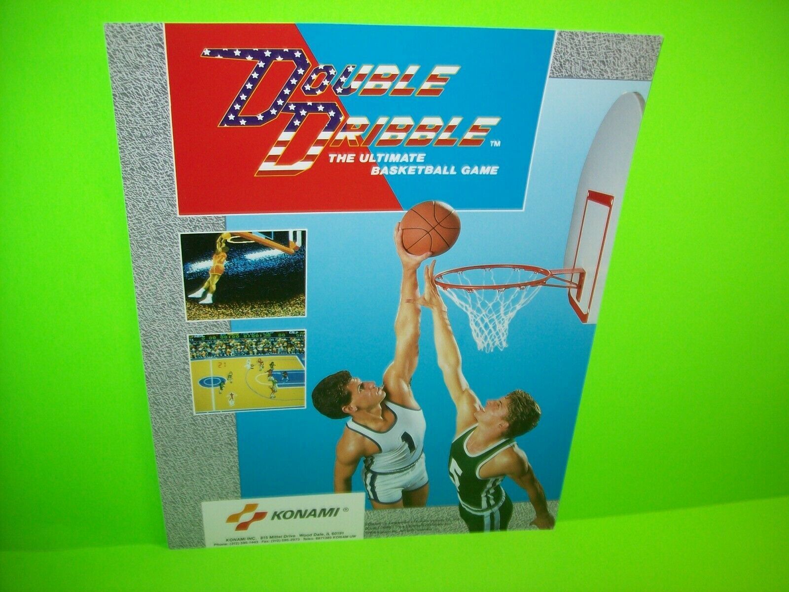 Double Dribble Arcade FLYER Original NOS Konami 1986 Video Game Art ...