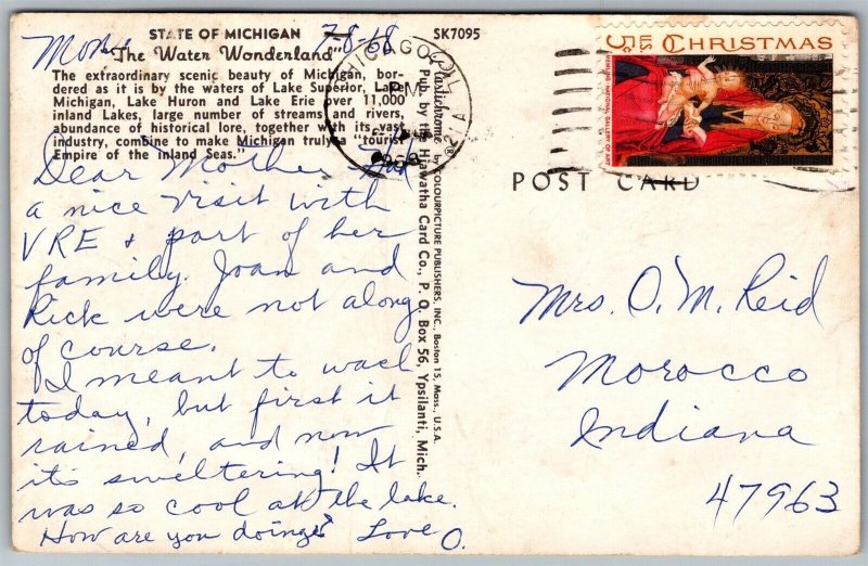 Vtg Michigan MI State Map Lumbermens Memorial Soo Locks Old Block House ...