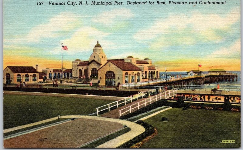 Ventnor City New Jersey Municipal Pier Rest & Pleasure Boardwalk View ...