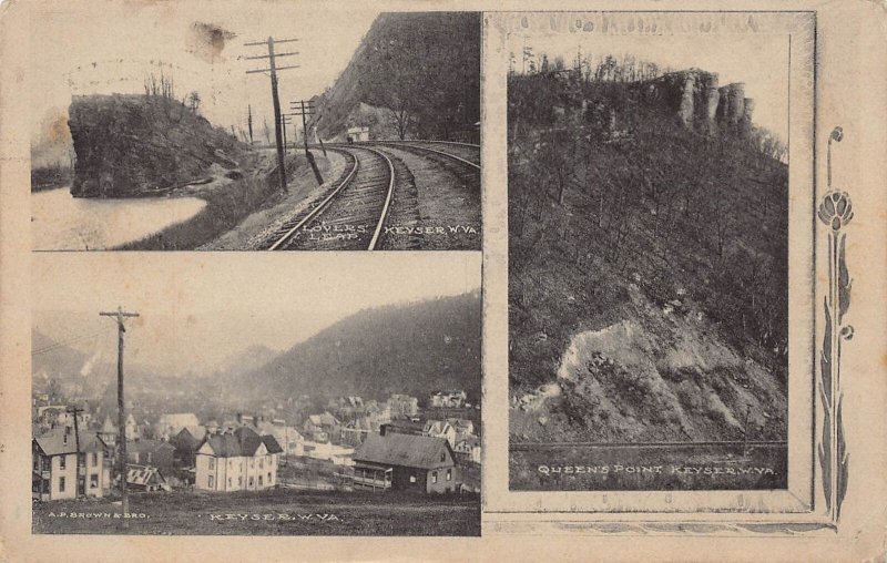J83/ Keyser West Virginia Postcard c1910 3View Railroad School Queens ...