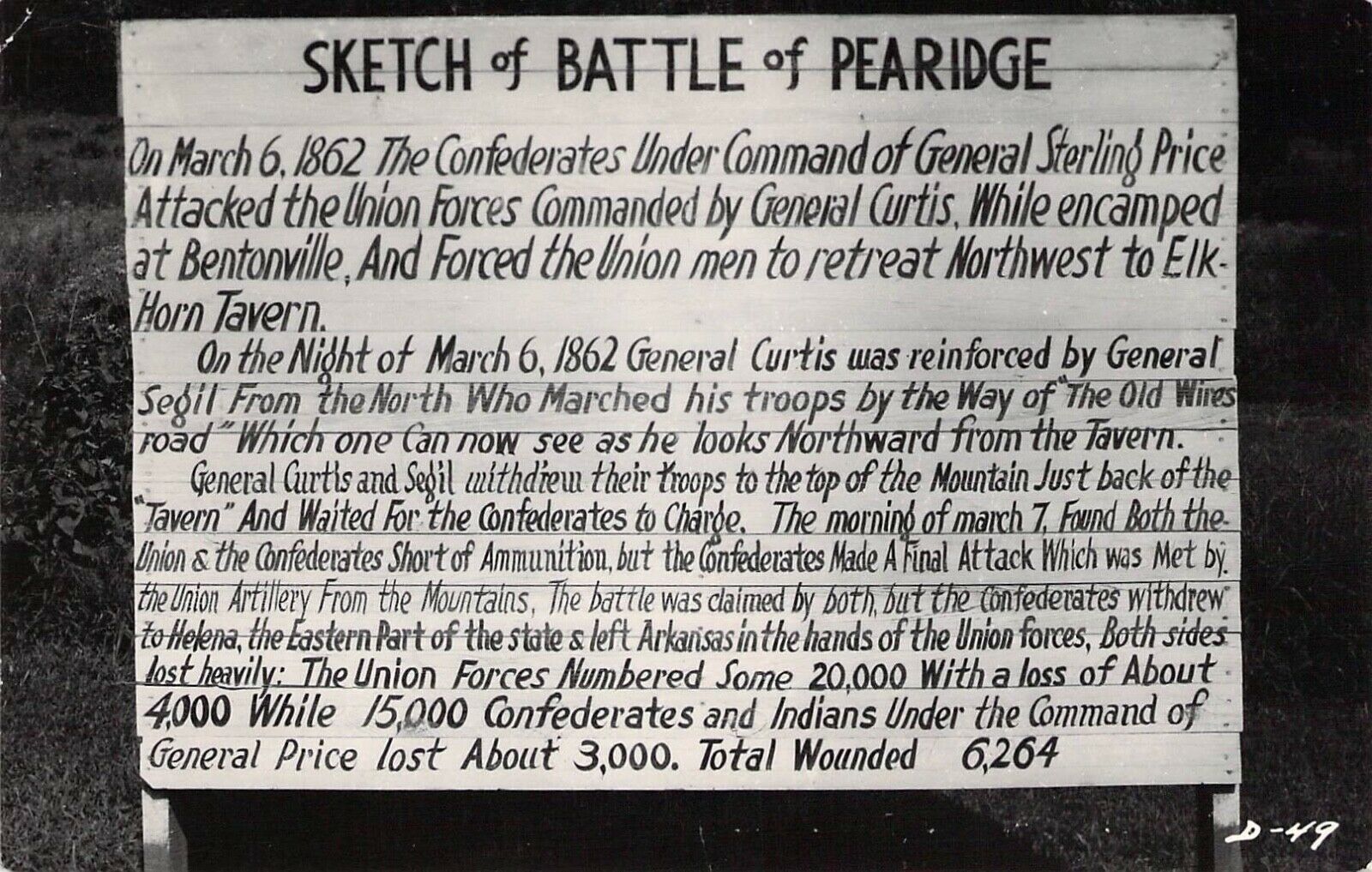 Civil War, Real Photo RPPC Battle of Pea Ridge, Arkansas, Old Postcard ...