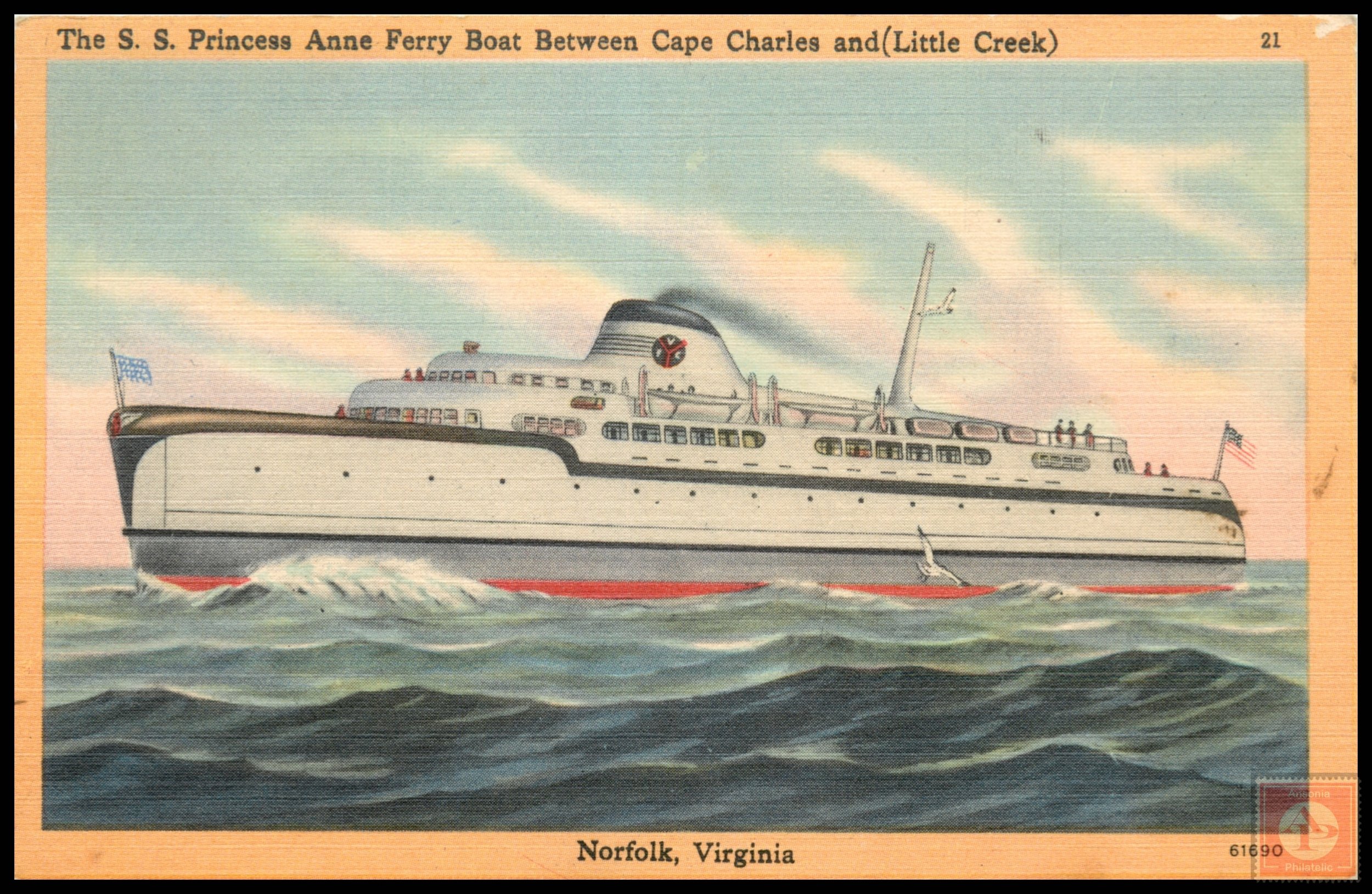 The S.S. Princess Anne Ferry Boat Bettween Cape Charles & (Little Creek ...