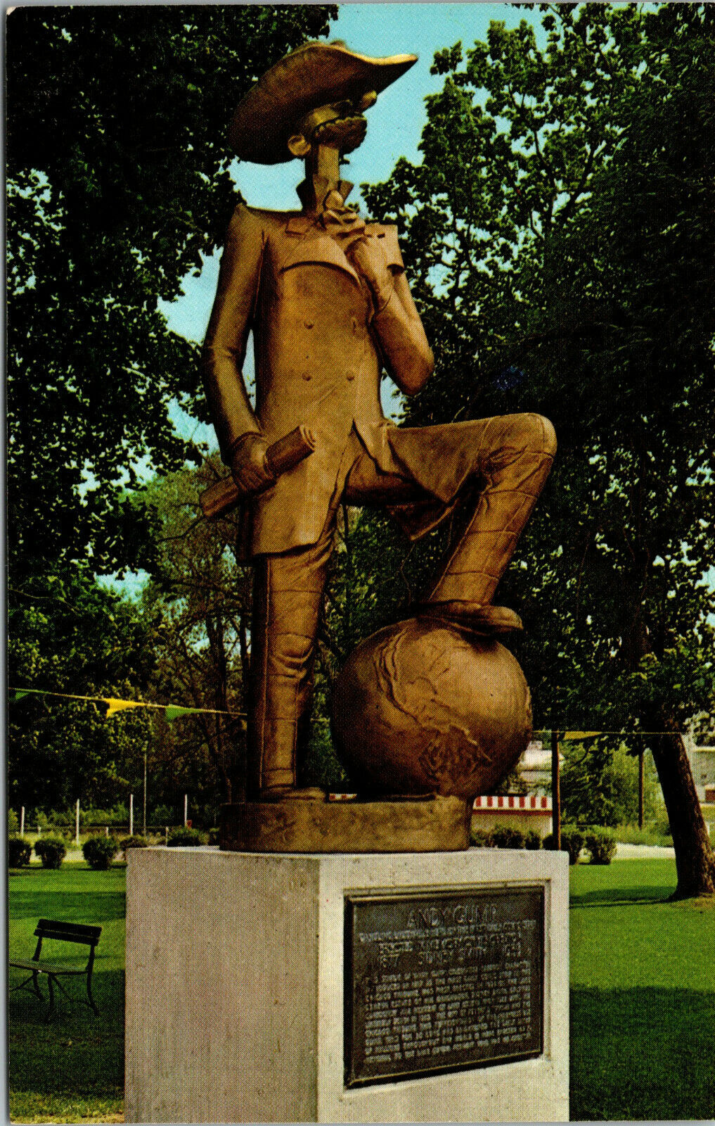 Vtg 1960s Andy Gump Statue Flat Iron Park Lake Geneva Wisconsin WI ...