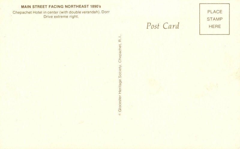 Vintage Postcard Main Street Facing Northeast Chepachet Hotel In Center ...