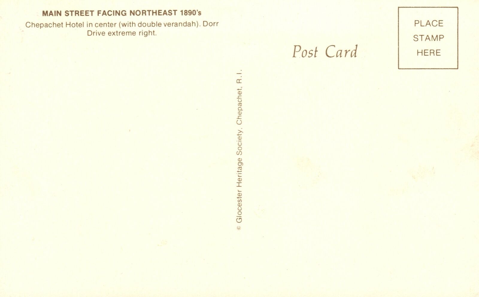 Vintage Postcard Main Street Facing Northeast Chepachet Hotel In Center ...